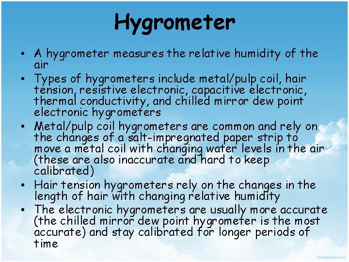 Weather Instrumentation 7 th Grade Science Mr Bombick