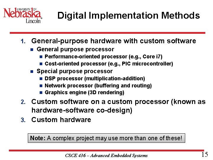 CSCE 436 Advanced Embedded Systems Lecture 1 Intro