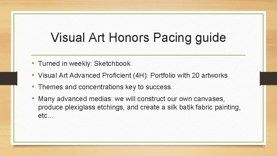 Welcome to Honors Visual Art Spring 2021 Basic