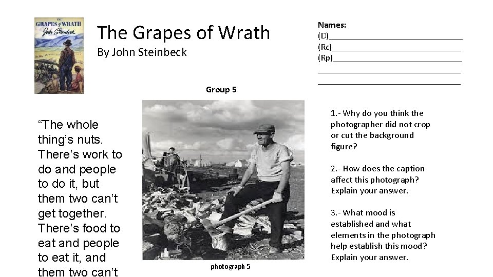 The Grapes of Wrath By John Steinbeck Names