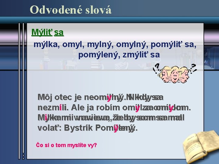 Vybran slov po M Slovensk jazyk 3 ronk