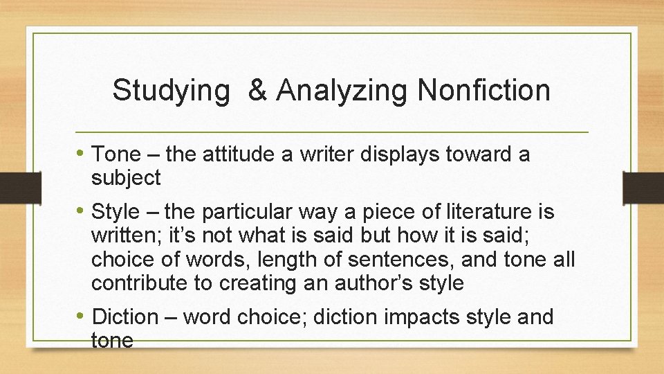 Nonfiction ENGLISH 10 PRESENTATION BY MS MEYER Look