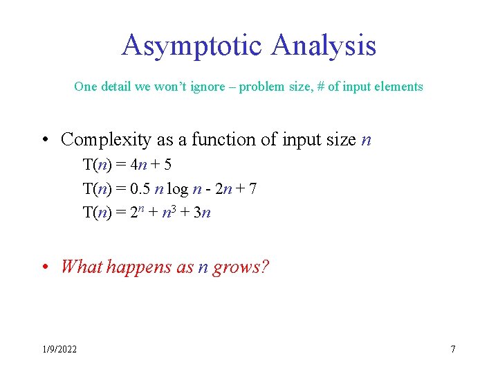 CSE 326 Data Structures Asymptotic Analysis Ben Lerner