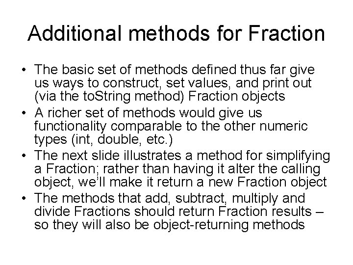 Programmerdefined classes Part 2 Topics Returning objects from