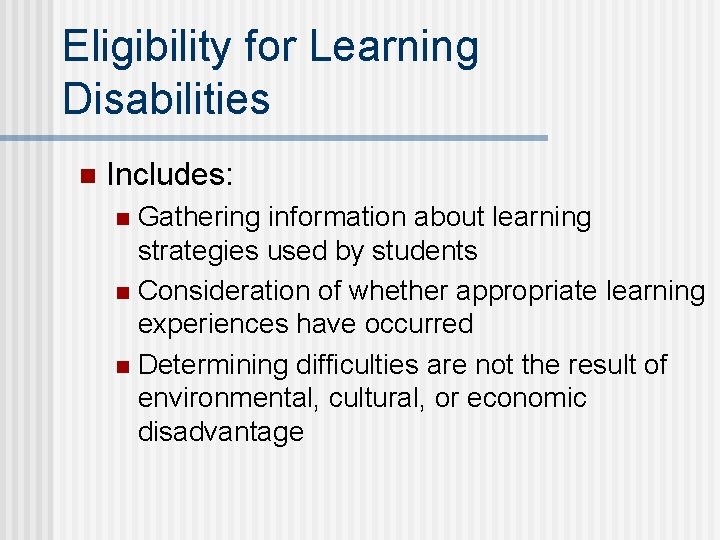 Chapter 9 Specific Learning Abilities and Strategies Specific