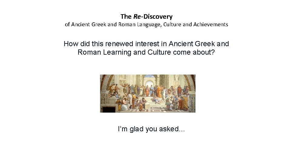 Classical Antiquity GrecoRoman 500 BC to 600 AD