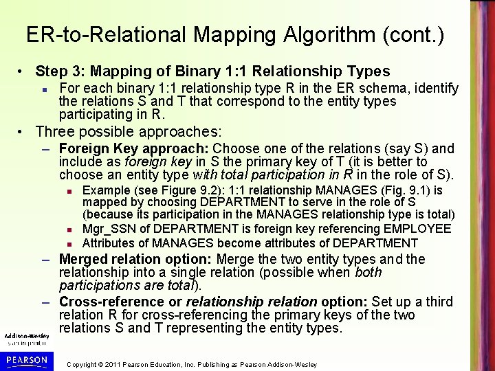 Chapter 9 Relational Database Design by ER and
