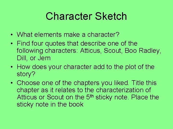 Symbols and Characters Learning Targets Identify quotes that