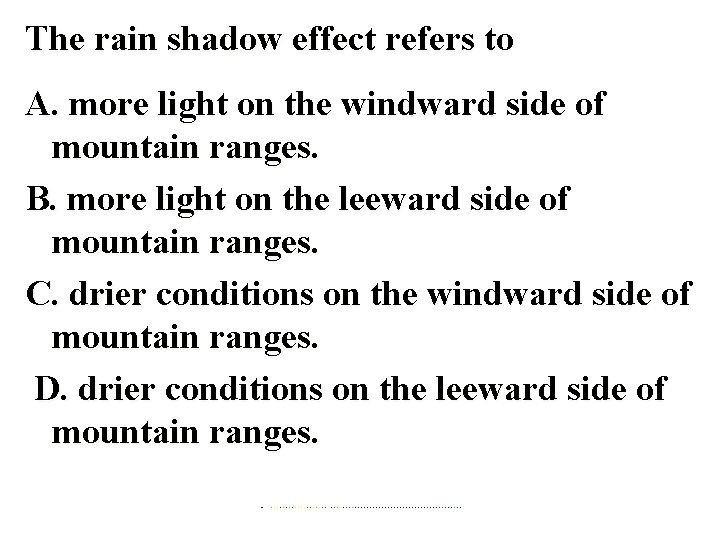 Climate and Biomes Unit 3 Review Which level