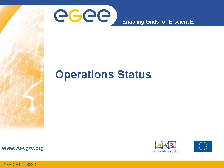Enabling Grids for Escienc E Status of EGEE