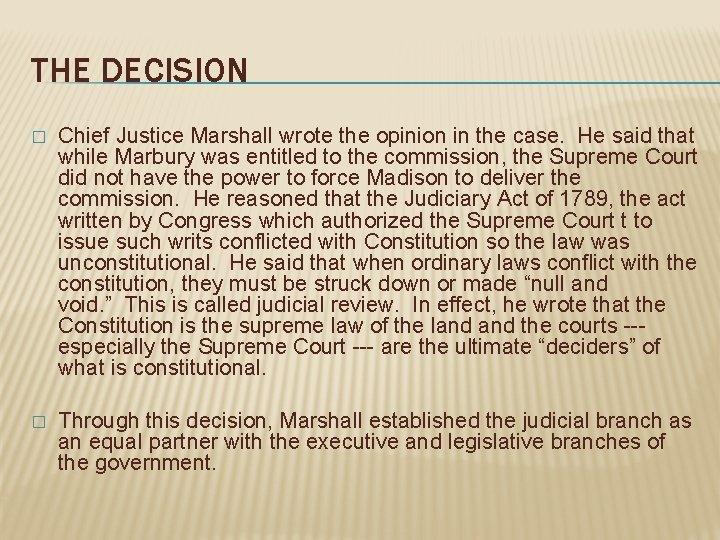 Explore the Supreme Courts powers through the Marbury