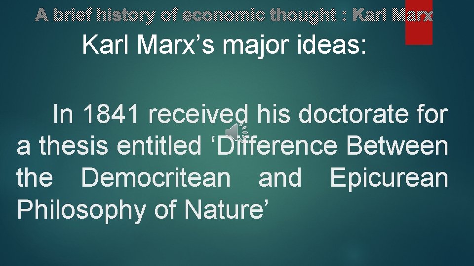 A brief history of economic thought Karl Marx