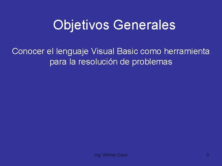 Programacin I Introduccin al Visual Basic Autor Ing