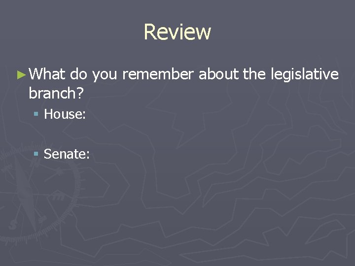 Legislative Logrolling Review What do you remember about