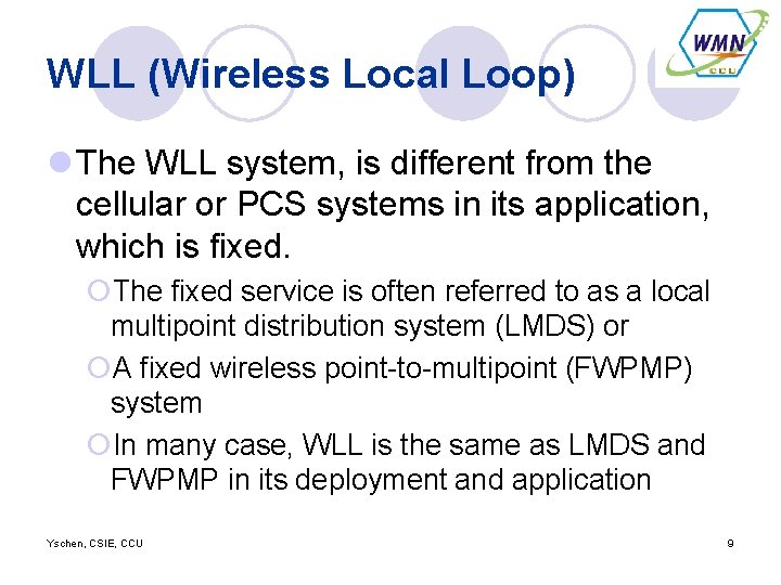 Chapter 3 Introduction of Wireless and Mobile Systems
