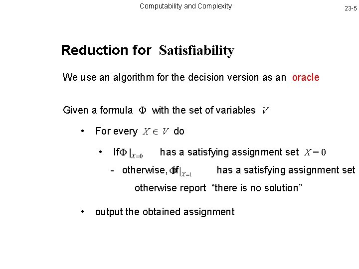 Computability and Complexity 23 1 Search and Optimization