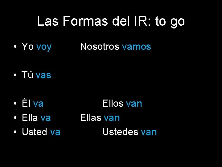IR a Infinitive 4 B Future Tense What