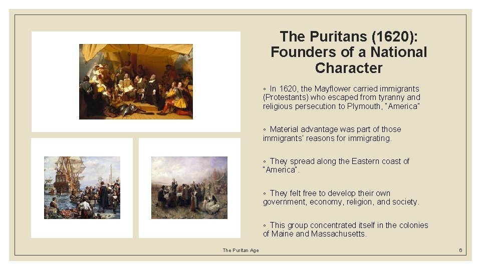 THE BEGINNINGS OF THE AMERICAN TRADITION TO 1760