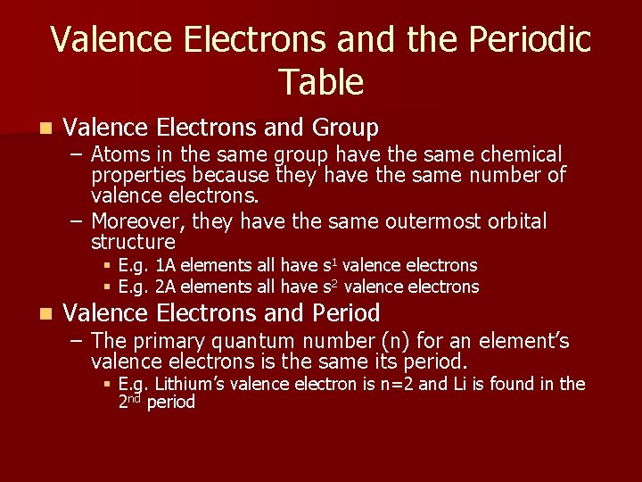 The Modern Periodic Table Chapter 6 Objectives for
