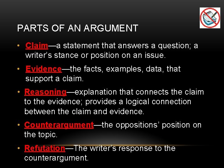 ARGUMENT Breaking Down the Argument HOW NOT TO