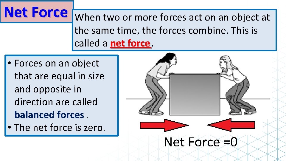 Forces 3 1 Review Vocabulary Mass amount of
