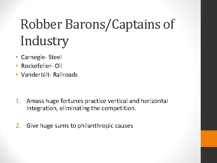 Expansion of Industry The Rise of Big Business