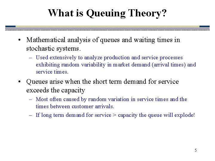 Introduction to Queuing and Simulation Chapter 6 Business