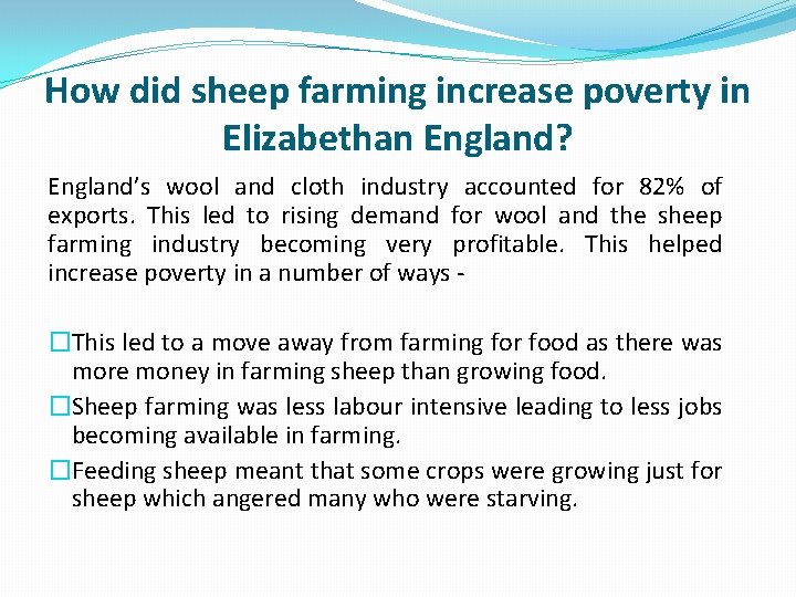 Why did poverty increase in Elizabethan England Learning