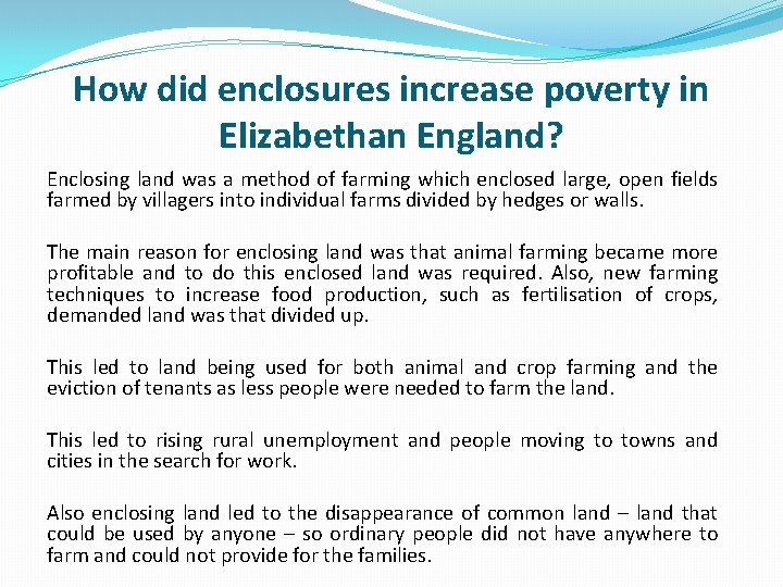 Why did poverty increase in Elizabethan England Learning