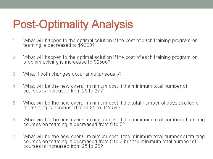 Range of Feasibility For phase 2 of manufacturing