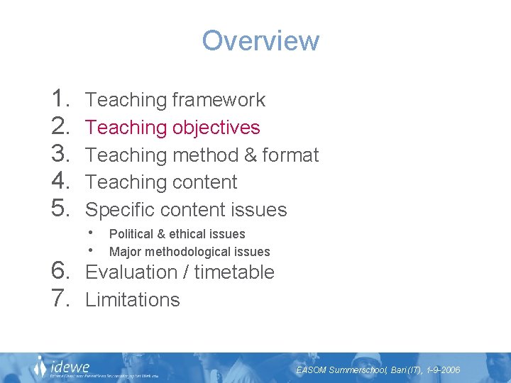 HOW TO TEACH BASICS IN OCCUPATIONAL EPIDEMIOLOGY Guido