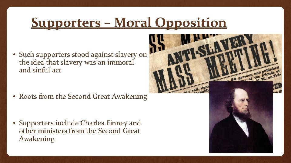 Abolition Movement FORMATION DEVELOPMENT Formation of the Abolition