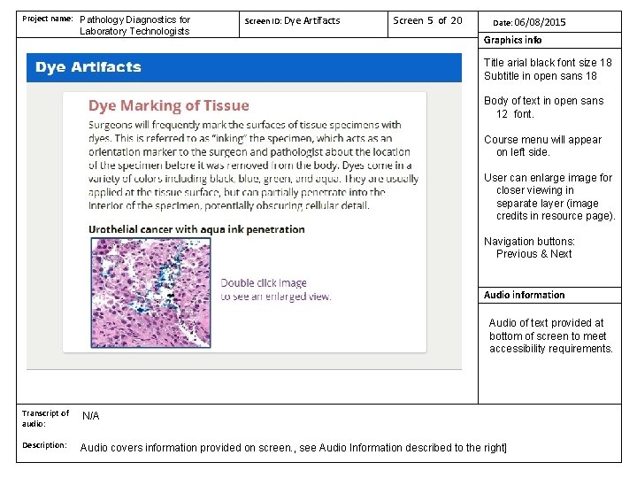 Project name Pathology Diagnostics for Laboratory Technologists Screen