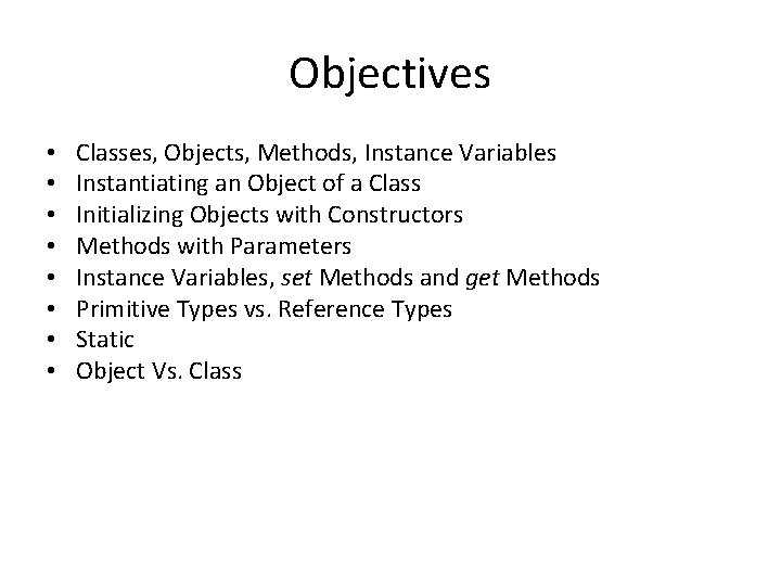 Session 2 Introduction To Object Oriented Programming Objectives 6910