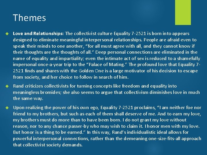 Anthem AN INTRODUCTION TO THEMES AND SYMBOLS Overview