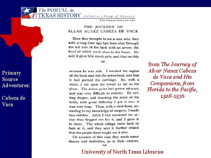 Primary Source Adventures Cabeza de Vaca from Justin