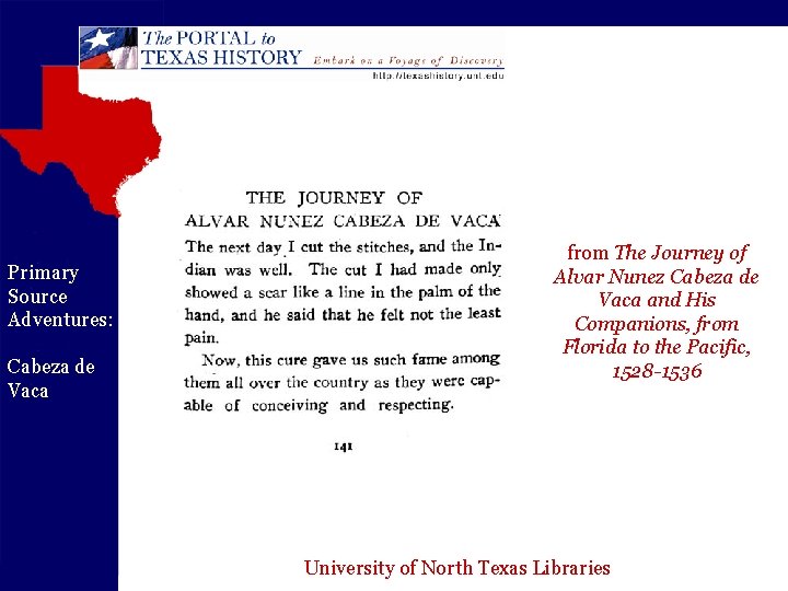 Primary Source Adventures Cabeza de Vaca from Justin