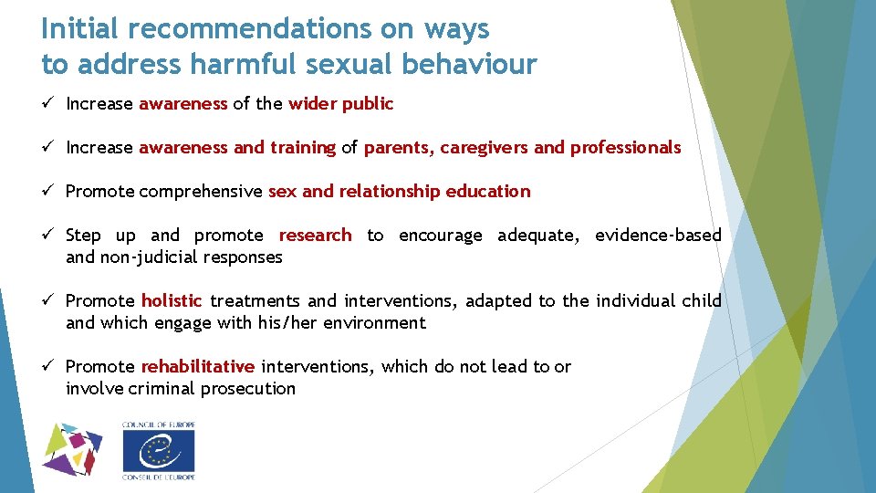 Harmful sexual behaviour displayed by children Overview of