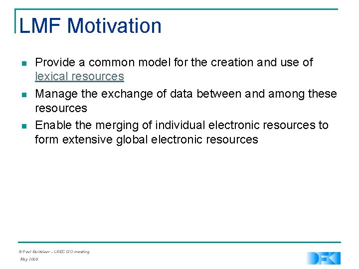 Lexical Markup Framework Ling Info Paul Buitelaar Competence