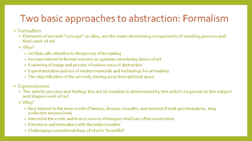 CONTENT AREA 4 Symbolism Fauvism Expressionism Surrealism Dada