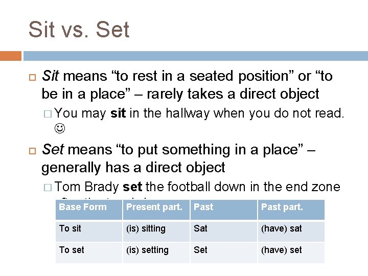 USING VERBS CORRECTLY English 10 A Chapter 18