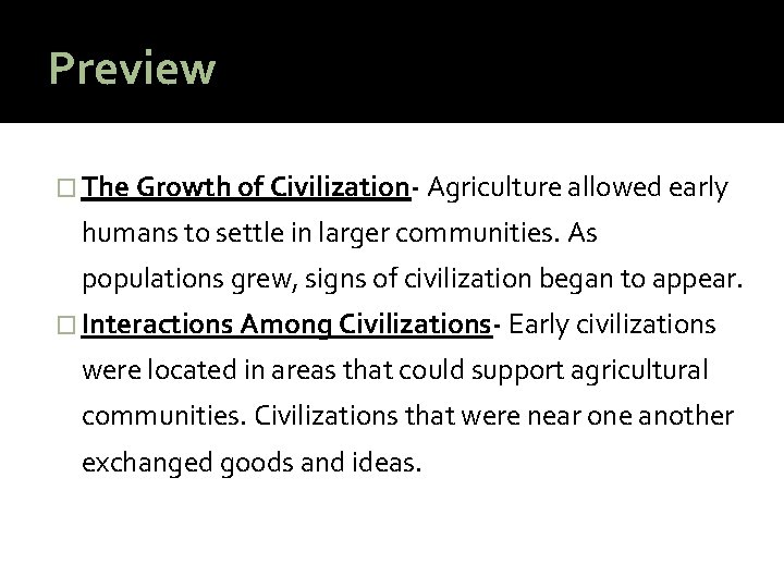 6 th Grade UBD Unit 2 Early Agricultural