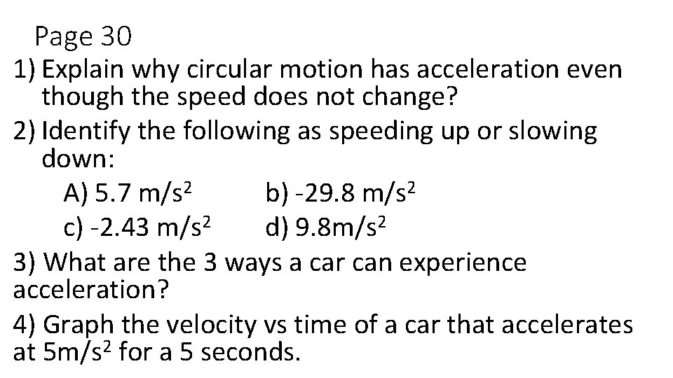 Acceleration Lab page 29 Step 1 copy the