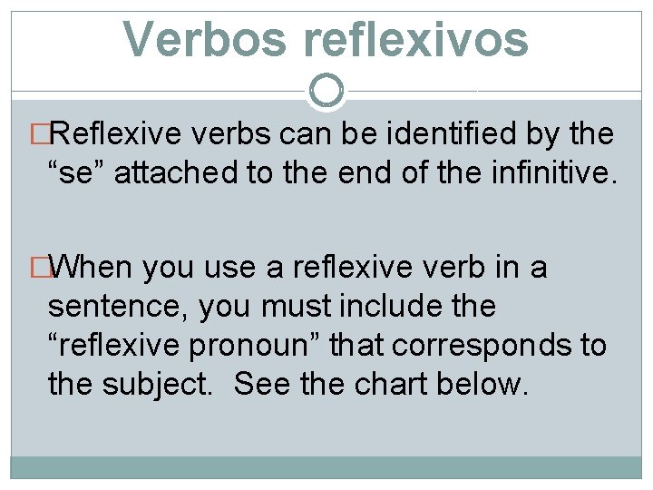 Verbos reflexivos CHAPTER 9 Verbos reflexivos Reflexive verbs