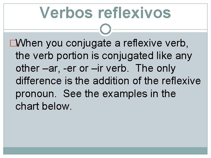 Verbos reflexivos CHAPTER 9 Verbos reflexivos Reflexive verbs