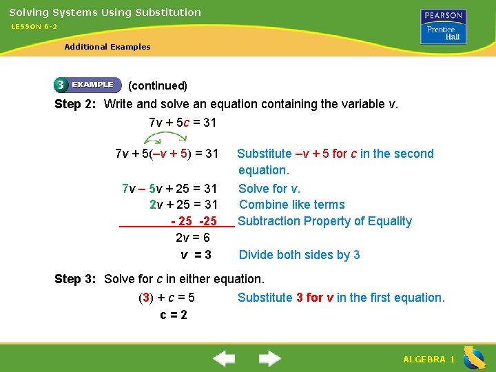 Lesson 6 2 WarmUp ALGEBRA 1 Solving Systems