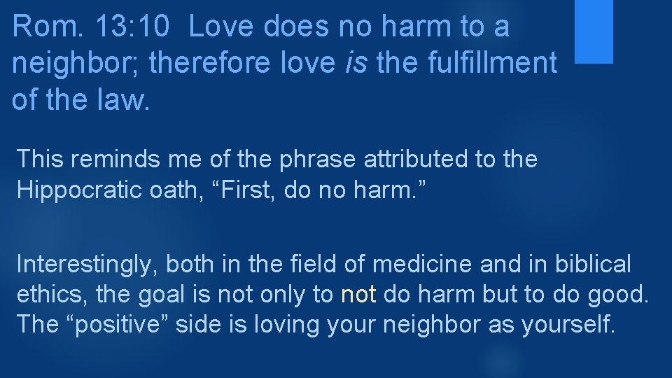 Living by principles under the New Covenant ROMANS