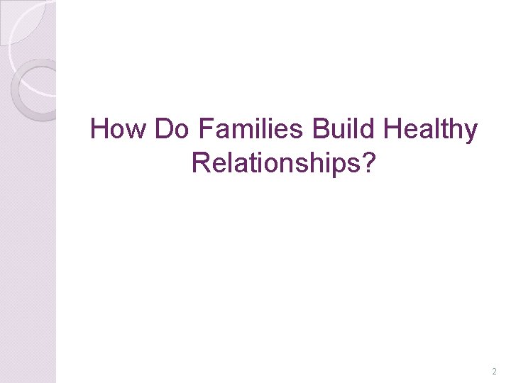 Building Healthy Family Relationships How Do Families Build