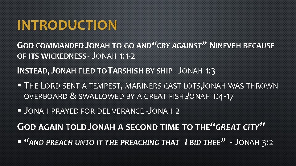THE PREACHING THAT I BID THEE JONAH 3
