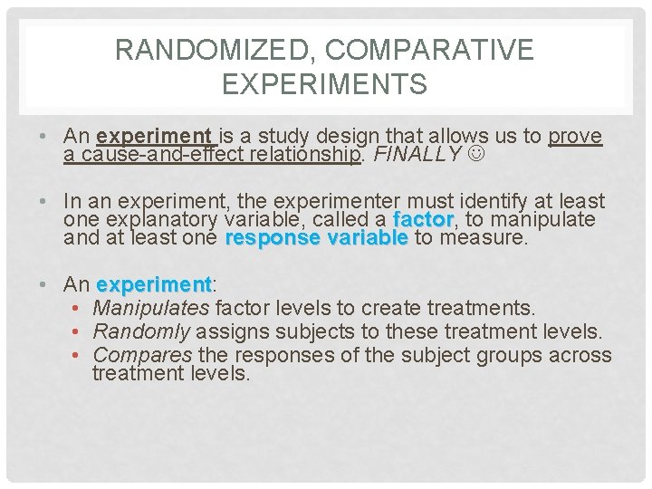 CHAPTER 13 EXPERIMENTS OBSERVATIONAL STUDIES AP STATISTICS OBSERVATIONAL